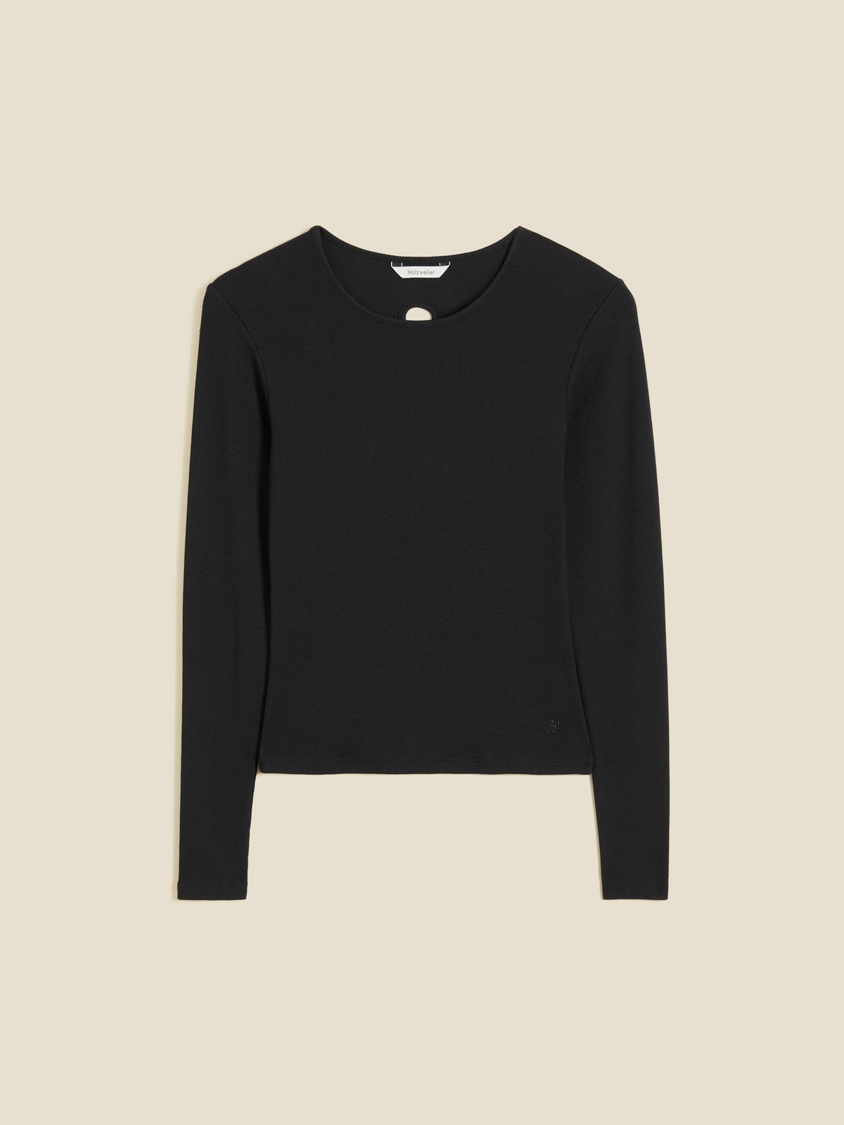 Fitted Rib Longsleeve - Black - Holzweiler