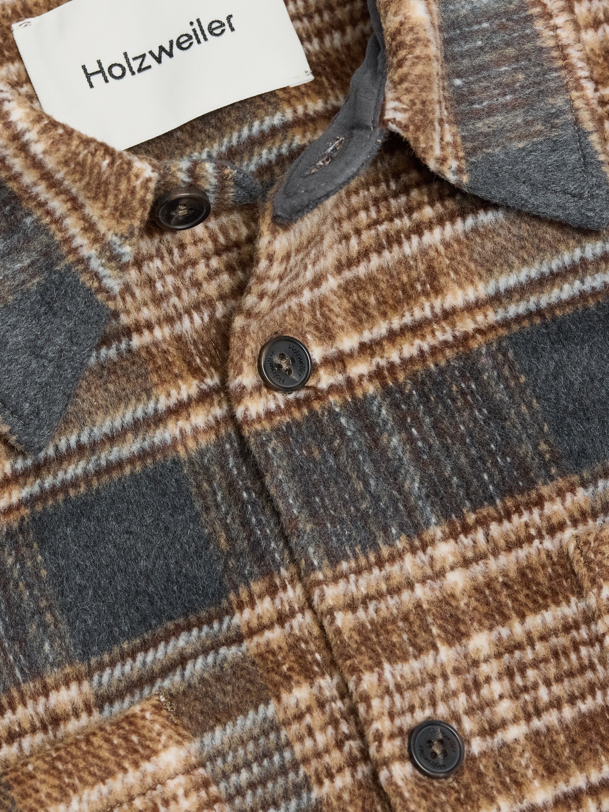 Relaxed Flannel Overshirt - Brown Mix - Holzweiler