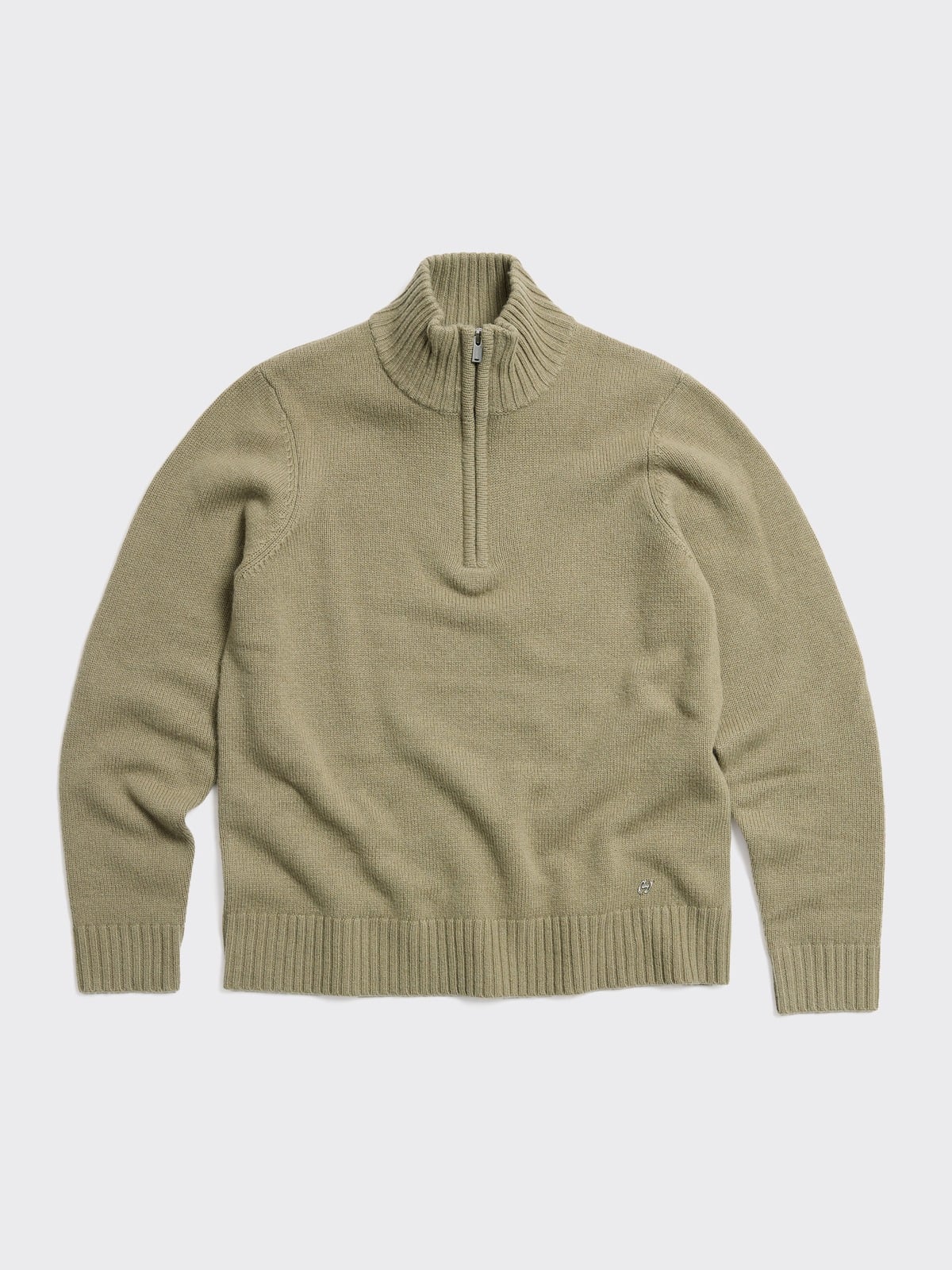 Half-Zip Wool Sweater - Green - Holzweiler