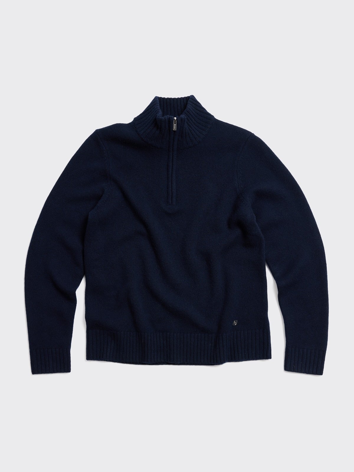 Half-Zip Wool Sweater - Navy - Holzweiler