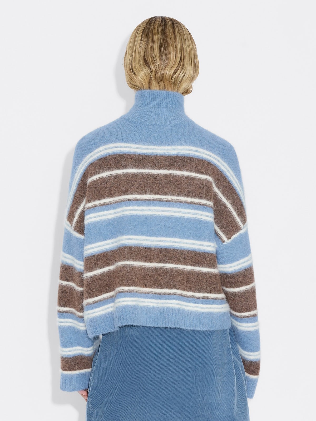 Tine Stripe Cardigan - Blue Stripe - Holzweiler